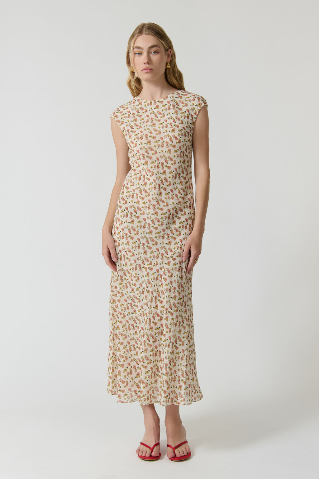 ZOE SILK DRESS - WHITE ROSE – ONTE